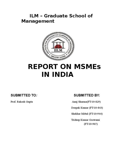 Msme Report Pdf Small And Medium Sized Enterprises Entrepreneurship