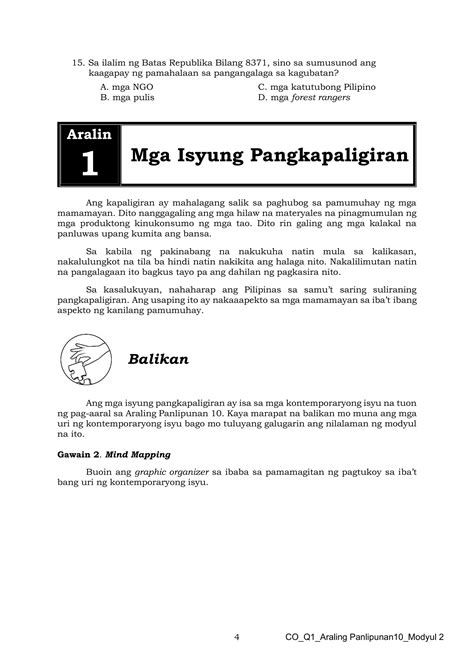 Ap10 q1 mod2_mga-isyung-pangkapaligiran_v2 pdf | PDF
