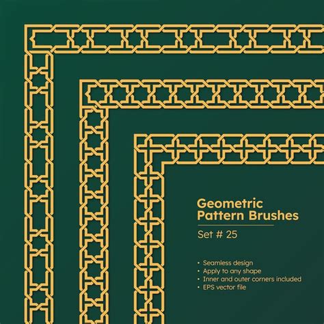 Premium Vector Set Of Geometric Pattern Brushes Greek Borders Design