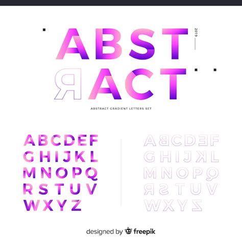 그라디언트 알파벳 템플릿 무료 벡터