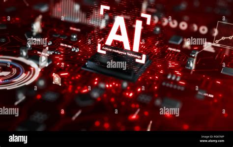 D Render AI Artificial Intelligence Technology CPU Central Processor Unit Chipset On The