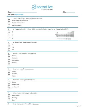 Fillable Online Name Date Quiz Name Periodic Table Fax Email Print PdfFiller