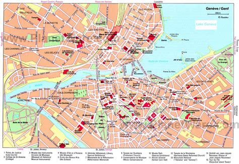 Geneva Map Tourist Attractions Geneva France Lake Geneva Paris To