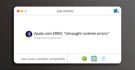 Ajuda Com Erro Uncaught Runtime Errors João Antônio Node Js
