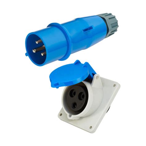 32a Male And Female Connector 3 Pin Ip44 Peaco Support