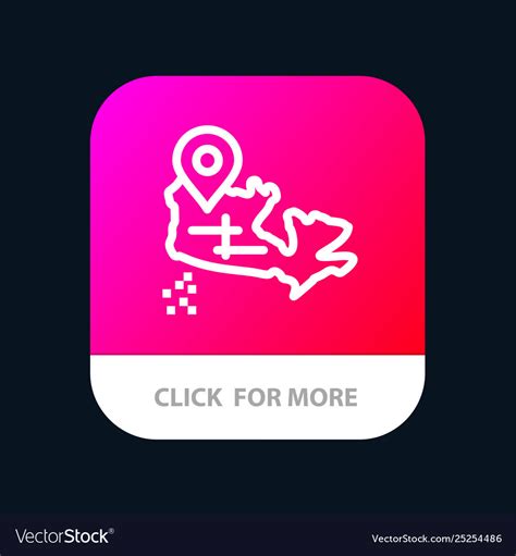 Canada Map Location Mobile App Button Android Vector Image