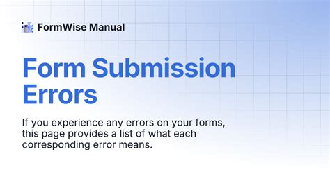 form submission errors formwise manual