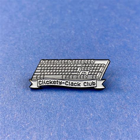 Clickety Clack Club Keyboard Enamel Pin Etsy