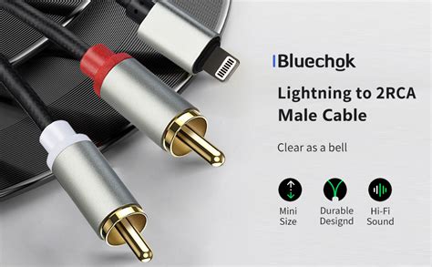 Lightning To Rca Stereo Cable With Usb C And 3 5mm Jack 2 Male Audio Aux Y Splitter