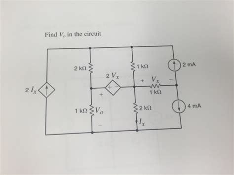 Solved Find V In The Circuit Chegg Com