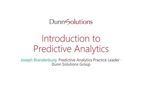 Pdf What Is Predictive Analytics And How Is It Used Today Dokumen Tips