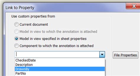 Link Custom Properties Solidworks Drawing Title Block