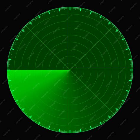Premium Vector Green Radar Screen Circular 360 Degree Scale Vector