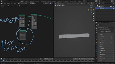 Repeat Pattern On Curve With Geometry Node Blender Stack Exchange