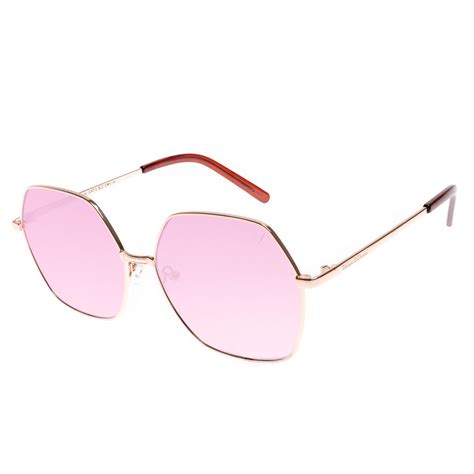 Óculos De Sol Feminino Chilli Beans Metal Hexagonal Rosé Ocmt3594
