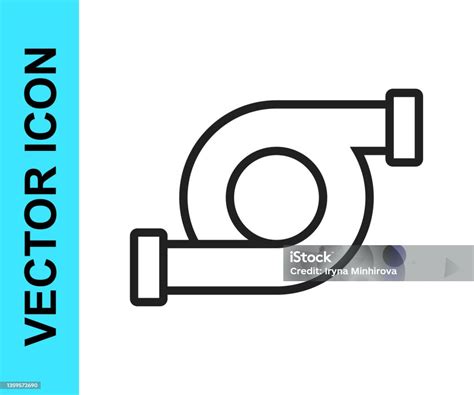 흰색 배경에 격리 된 블랙 라인 자동차 터보 차저 아이콘 차량 성능 터보 터보 압축기 유도 벡터 강철에 대한 스톡 벡터 아트 및 기타 이미지 Istock