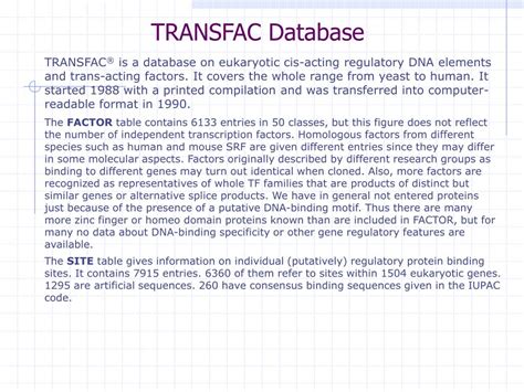 Ppt Sequence Features Of Dna Binding Sites Reveal Structural Class Of Associated Transcription
