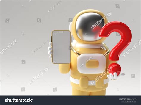 D Render Astronaut Holding Question Mark Stock Illustration Shutterstock