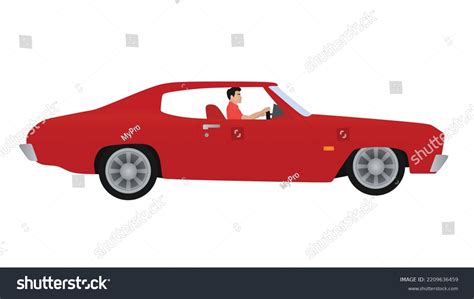 Man Driving Car Vector Illustration Stock Vector Royalty Free Shutterstock