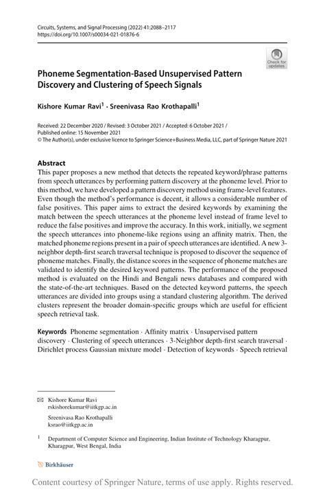 Phoneme Segmentation Based Unsupervised Pattern Discovery And Clustering Of Speech Signals
