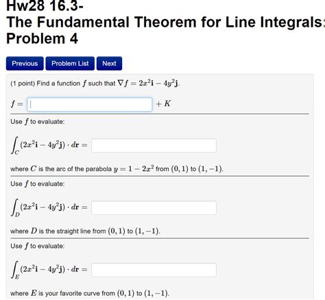 solved hw28 16 3 the fundamental theorem for line integrals