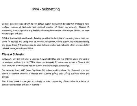 IPv Subnetting IPv Subnetting Each IP Class Is Equipped With Its Own Default Subnet Mask