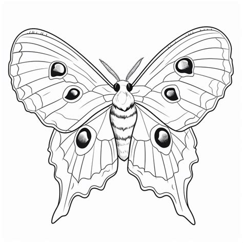 Premium Ai Image Polyphemus Moth Adorable Cute Angel Cute Coloring Book Kawaii Line Art