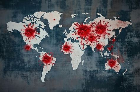 Global Map Showing The Spread Of An Infectious Disease Premium Ai Generated Image