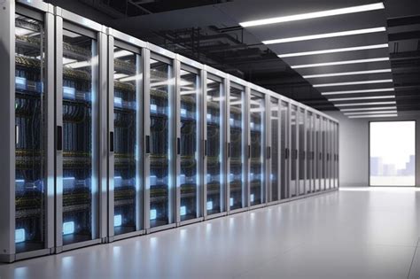 Premium Ai Image Connection Network In Servers Data Center Room Storage Systems 3d Rendering