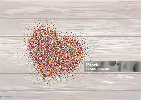 심장의 모양에 다 색된 레인 보우 색종이 나무 배경 벡터입니다 사랑 해요 엽서 또는 휴가 대 한 초대입니다 발렌타인의 날 개념에