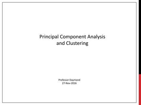 Principal Component Analysis And Clustering Pdf