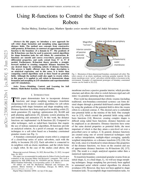 Pdf Using R Functions To Control The Shape Of Soft Robots