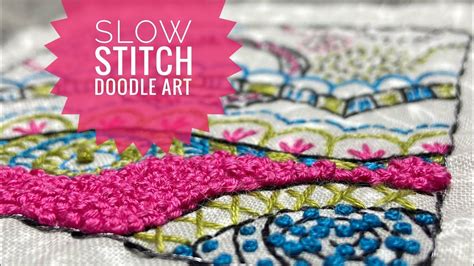 Slow Stitch Doodle Art Slow Stitching Project Free Printable Slow