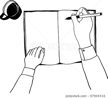 Handwrite on blank notebook writing Diary Hand... - Stock Illustration [97904416] - PIXTA