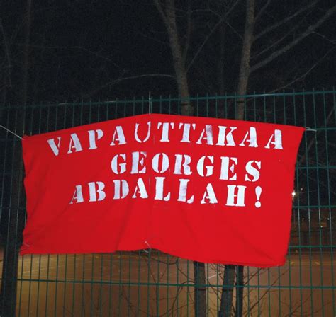 Tre Banderolleja Al Aqsan Tulvan Ja Georges Abdallahin Vapauttamisen Puolesta Punalippu