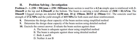II Problem Solving Investigation Problem 3 A 250 Chegg Com