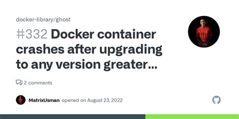 Docker Container Crashes After Upgrading To Any Version Greater The Issue Docker