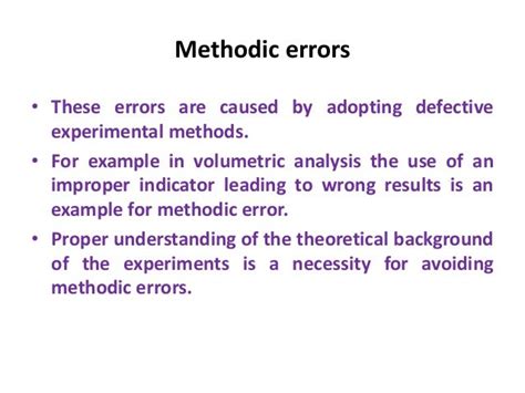 Error In Chemical Analysis