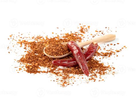 Red Ground Paprika Powdered Or Dry Chili Pepper With Wooden Spoon