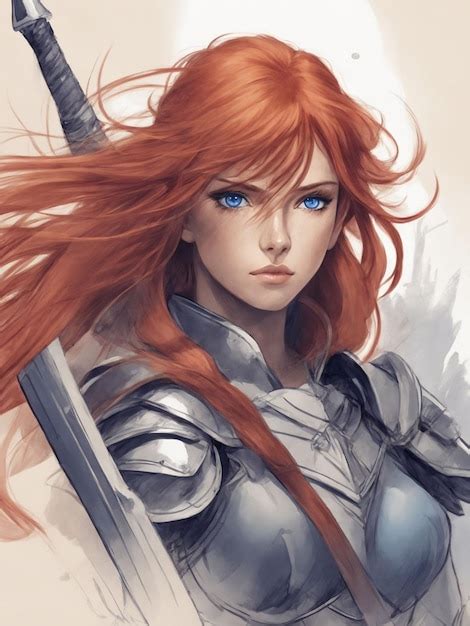 Premium Photo Redheaded Warrior Princess