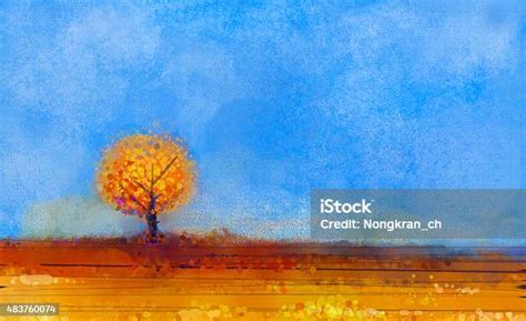 Lanskap Abstrak Lukisan Minyak Pohon Dan Lapangan Ilustrasi Stok Unduh Gambar Sekarang 2015