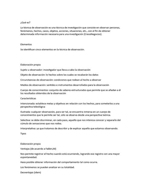 Investigación Observacional Descargar Gratis Pdf Observación Caso