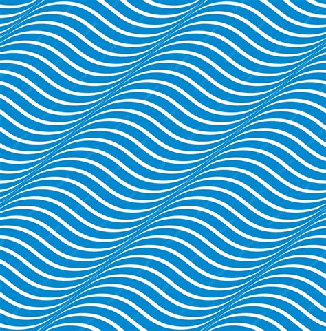 Premium Vector Waves Seamless Pattern Vector Water Runny Curve Lines