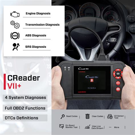 Launch Creader Vii Obd2 Car Code Reader Scanner Auto Diagnostic Tool