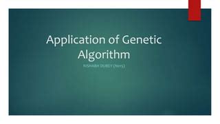 Application Of Genetic Algorithm PPT