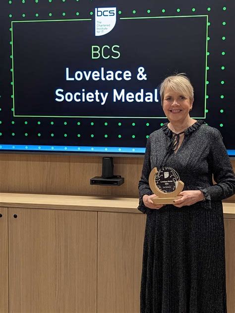 Huge Congratulations To Sue Sentance On Receiving A Bcs Lovelace Medal Which Celebrates Her