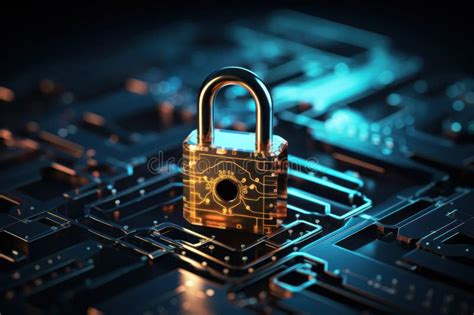 Cyber Security Concept Digital Padlock For Computing System Protection Of Personal Data And
