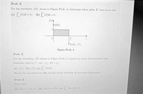 solved [prob 4] for the waveform ft shown in figure prob 4 determine