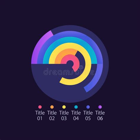 Radial Bar Infographic Chart Design Template For Dark Theme Stock Vector Illustration Of