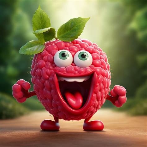 Premium Photo 3d Rendering Of Cartoon Like Raspberry